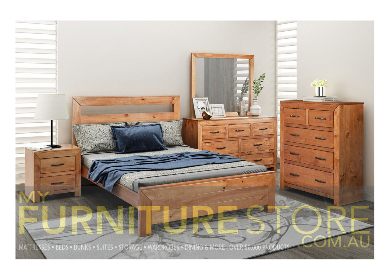 DOUBLE OR QUEEN BUSTIN (AUSSIE MADE) 3 PIECE (BEDSIDE) BEDROOM SUITE ...