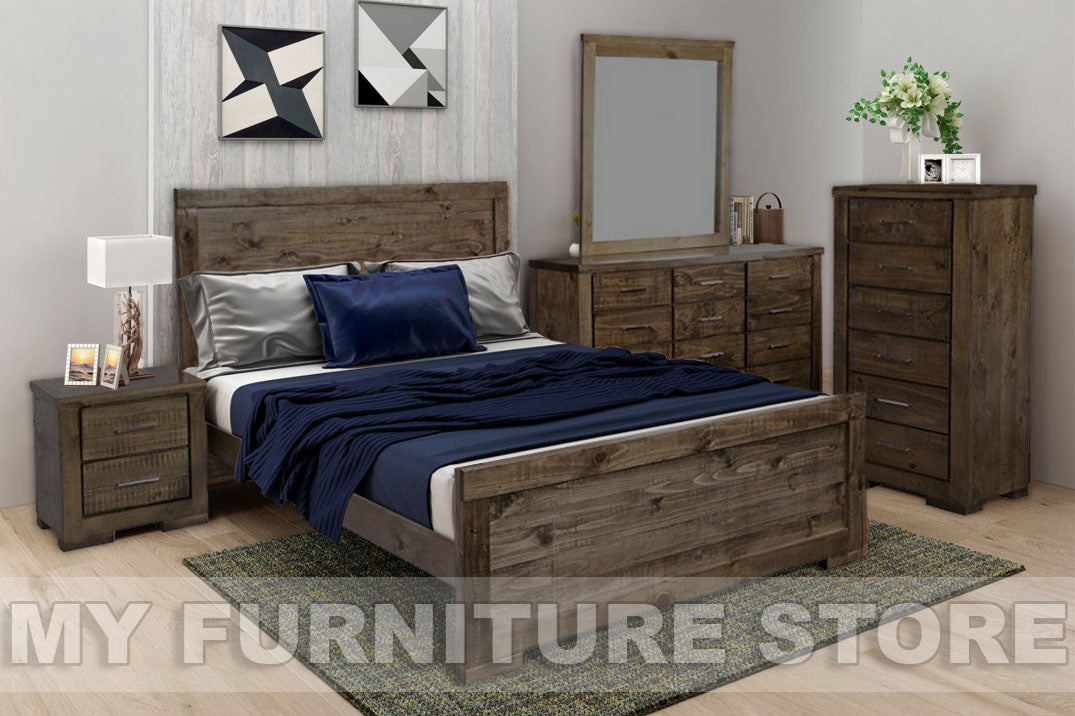 RUSTICED (AUSSIE MADE) DOUBLE OR QUEEN 4 PIECE (TALLBOY) BEDROOM SUITE ...